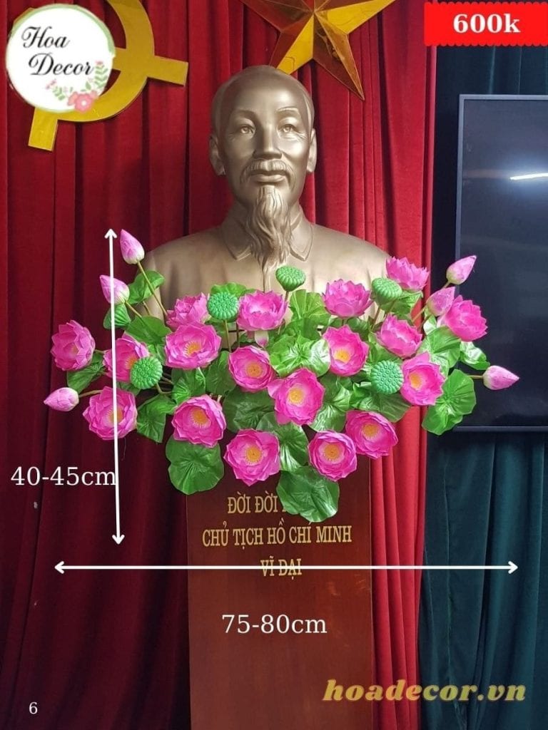 Top những mẫu hoa lụa trang trí bục phát biểu và Bác Hồ đẹp nhất 2025 ...